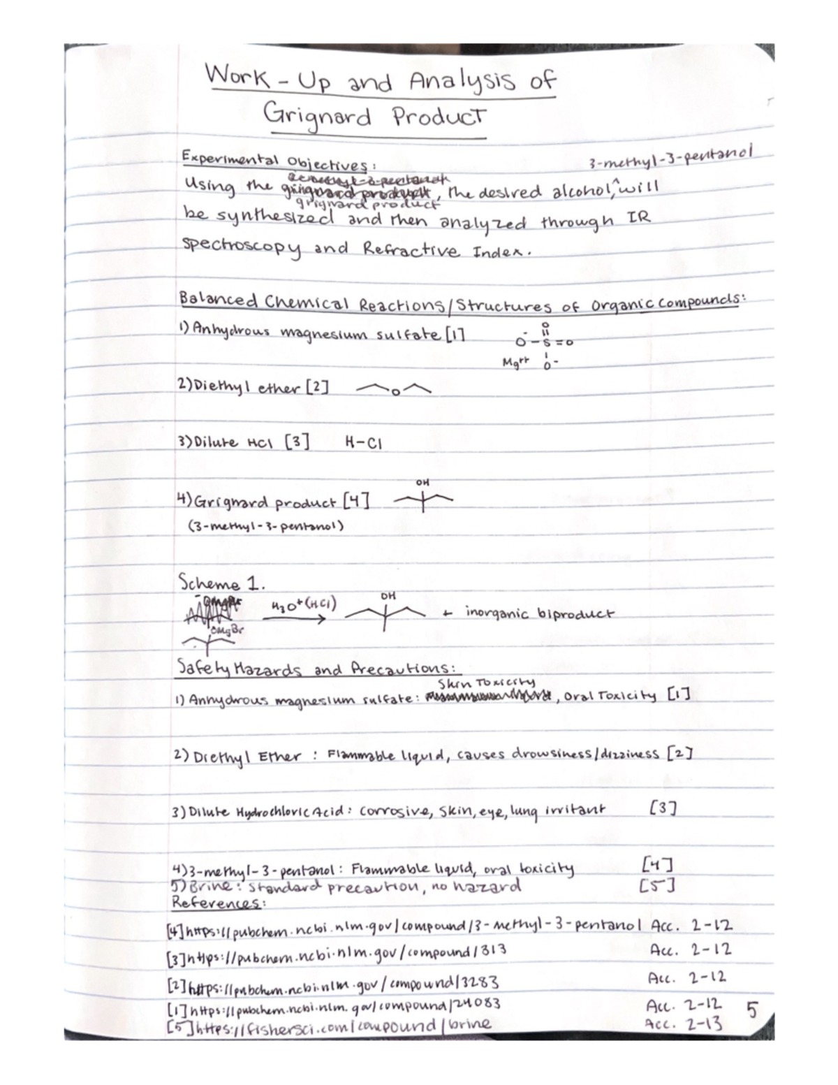 Chem 302 Lab 2 - Organic Chem 302 PreLab Assignment Lab 2 - CHEM 302 ...