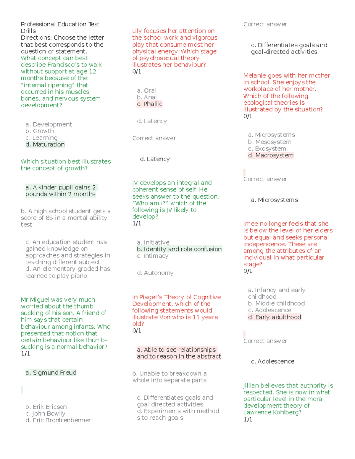 Professional Education Test Drills - Professional Education Test Drills ...