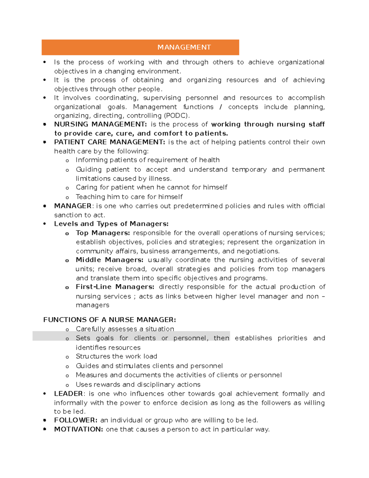 Leadership AND Management - PODC and Motivation in Management Theorists ...