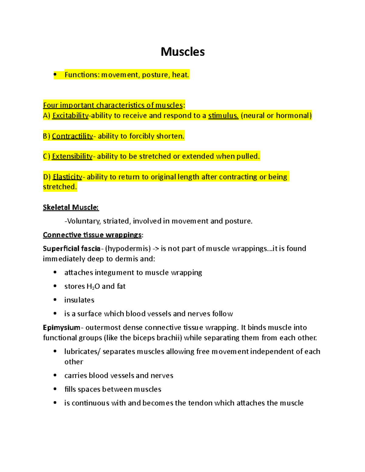 Muscles - Course instructed by Dr. Brian Scoggins - Muscles Functions ...