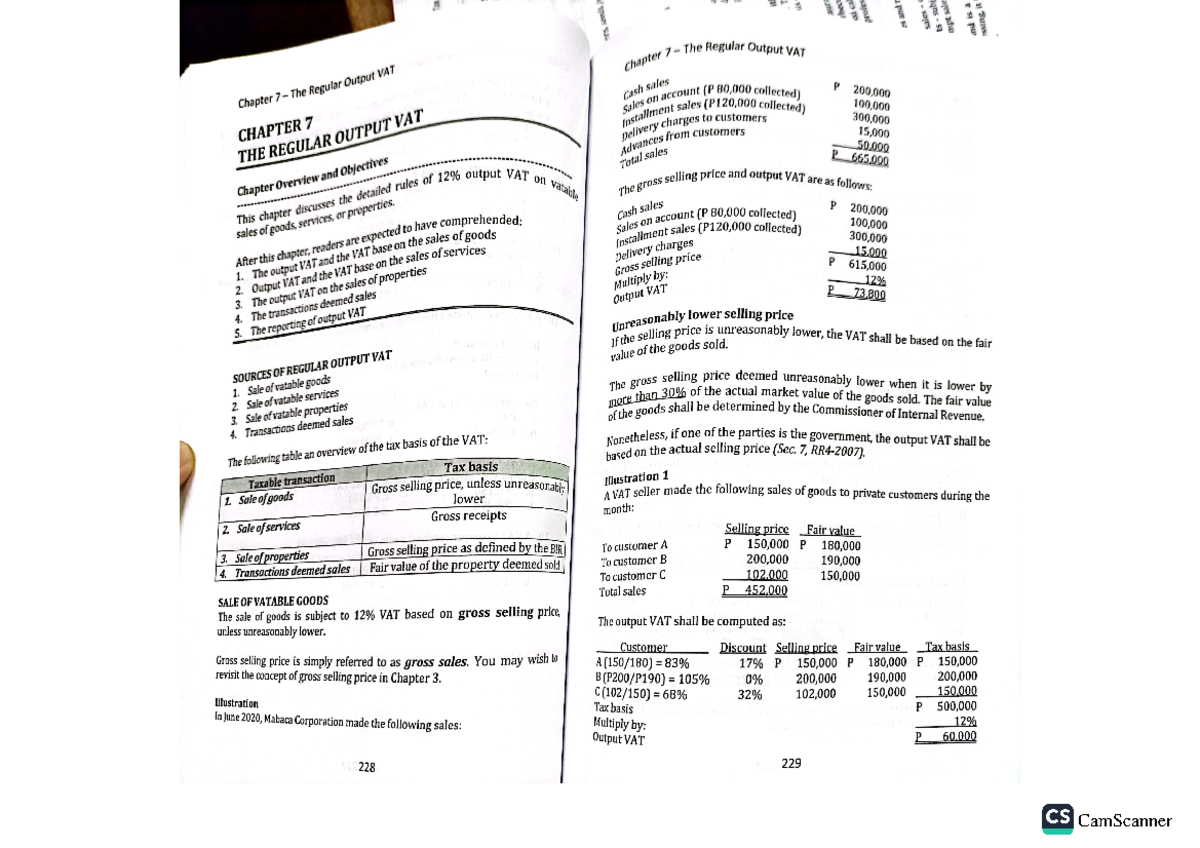 BUS TAX CHAP 7 - Lecture notes for Output Vat-Regular Sales ...