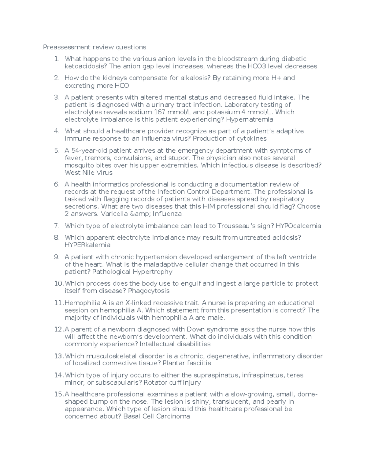 Preassessment review questions D236 - Preassessment review questions 1 ...