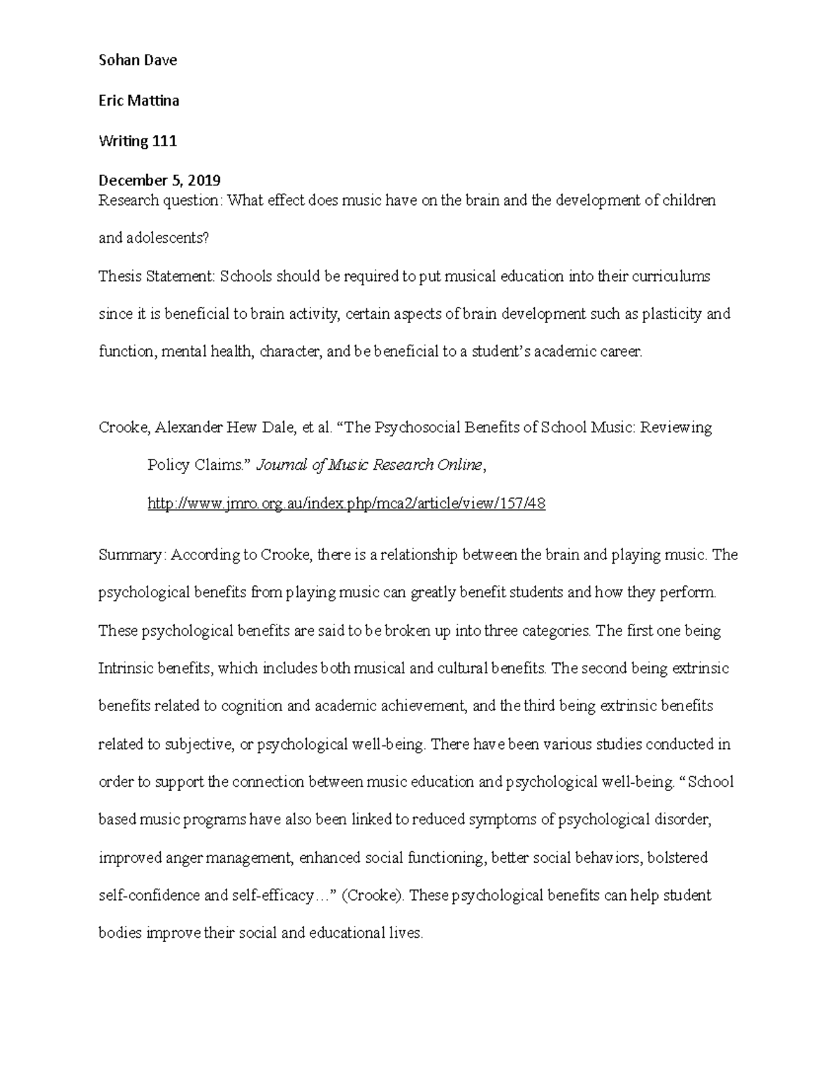 Writing Final Portfolio Examples Given - Sohan Dave Eric Mattina ...