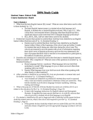 D096 Unit 3 quiz - Study materials - - Studocu