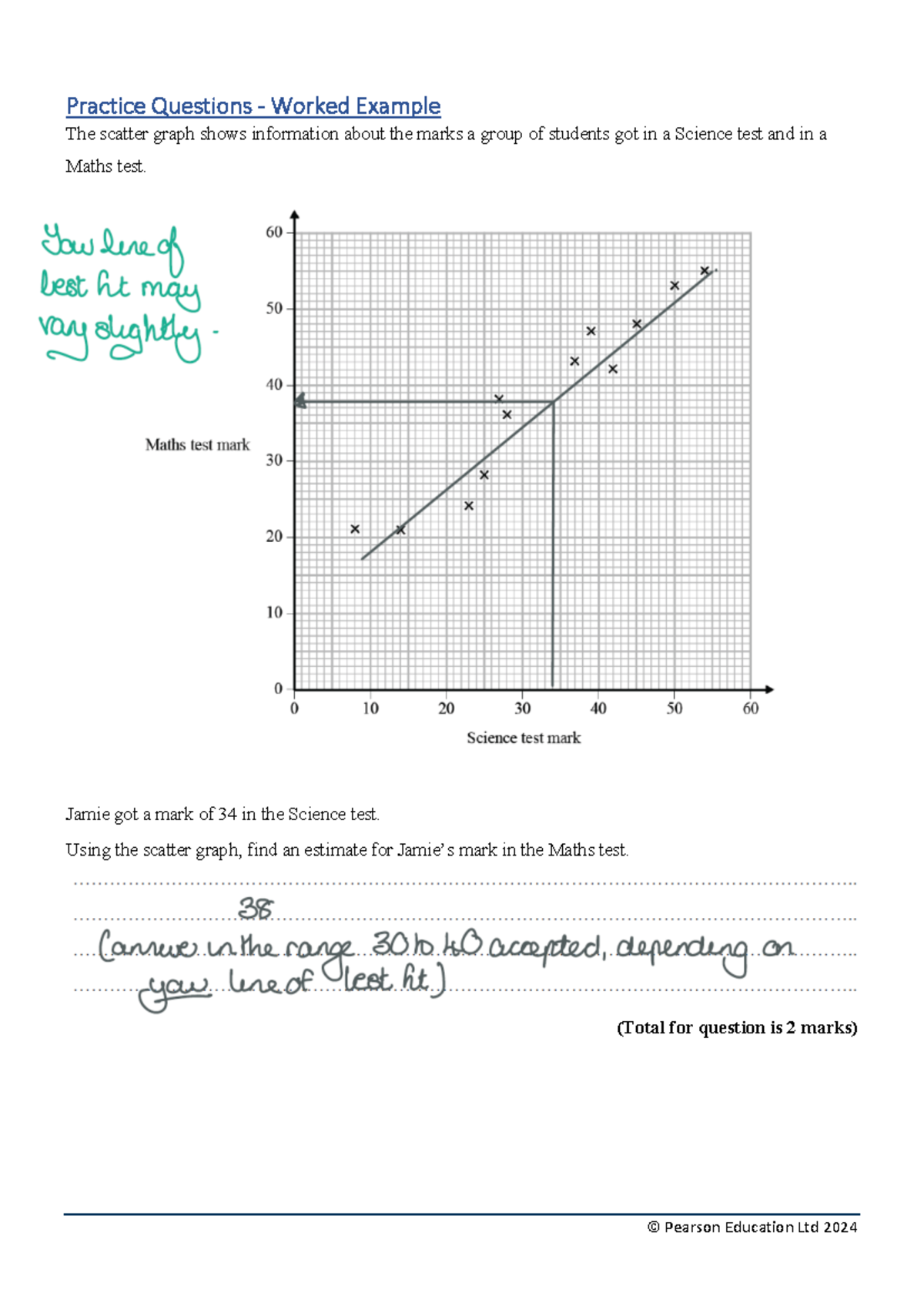 08 Correlation and PMCC - Worksheet with worked examples ( - Practice ...