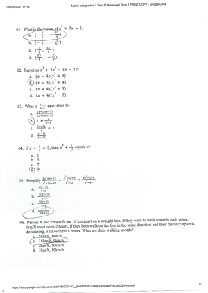 Essential Formulas and Theorems - MATH1131/1141 Revision Sheet UNSW ...