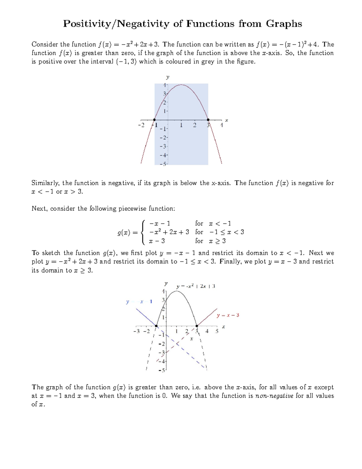 Pos Neg Function - helpful reminders! - Positivity/Negativity of ...