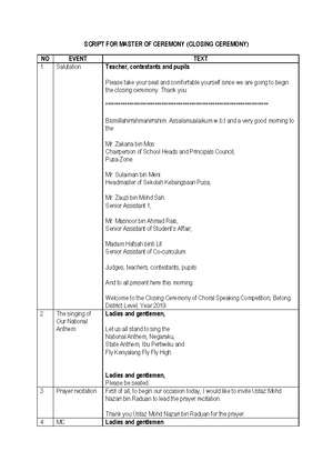 Skrip mc graduation - MC script - SKRIP PENGACARA GRADUASI SESI 2022 ...