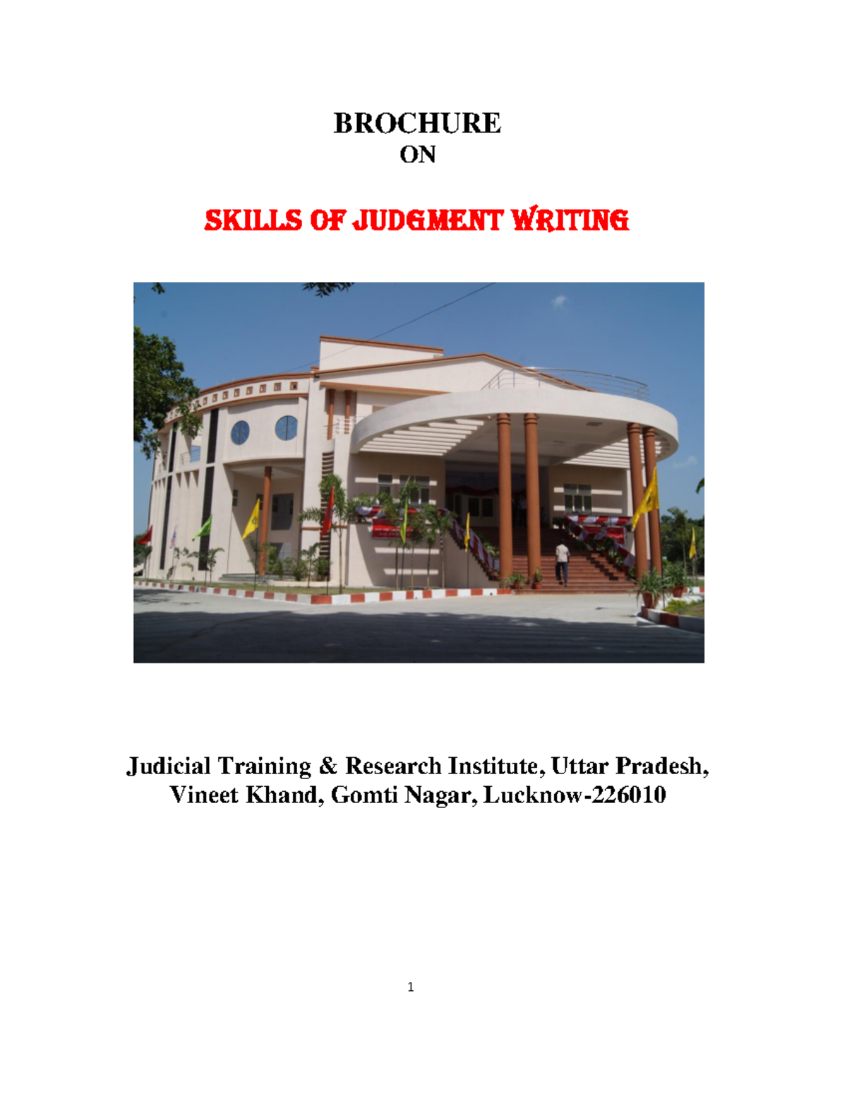 Brochure on writing judgement - BROCHURE ON SKILLS OF JUDgMENT WRITING ...