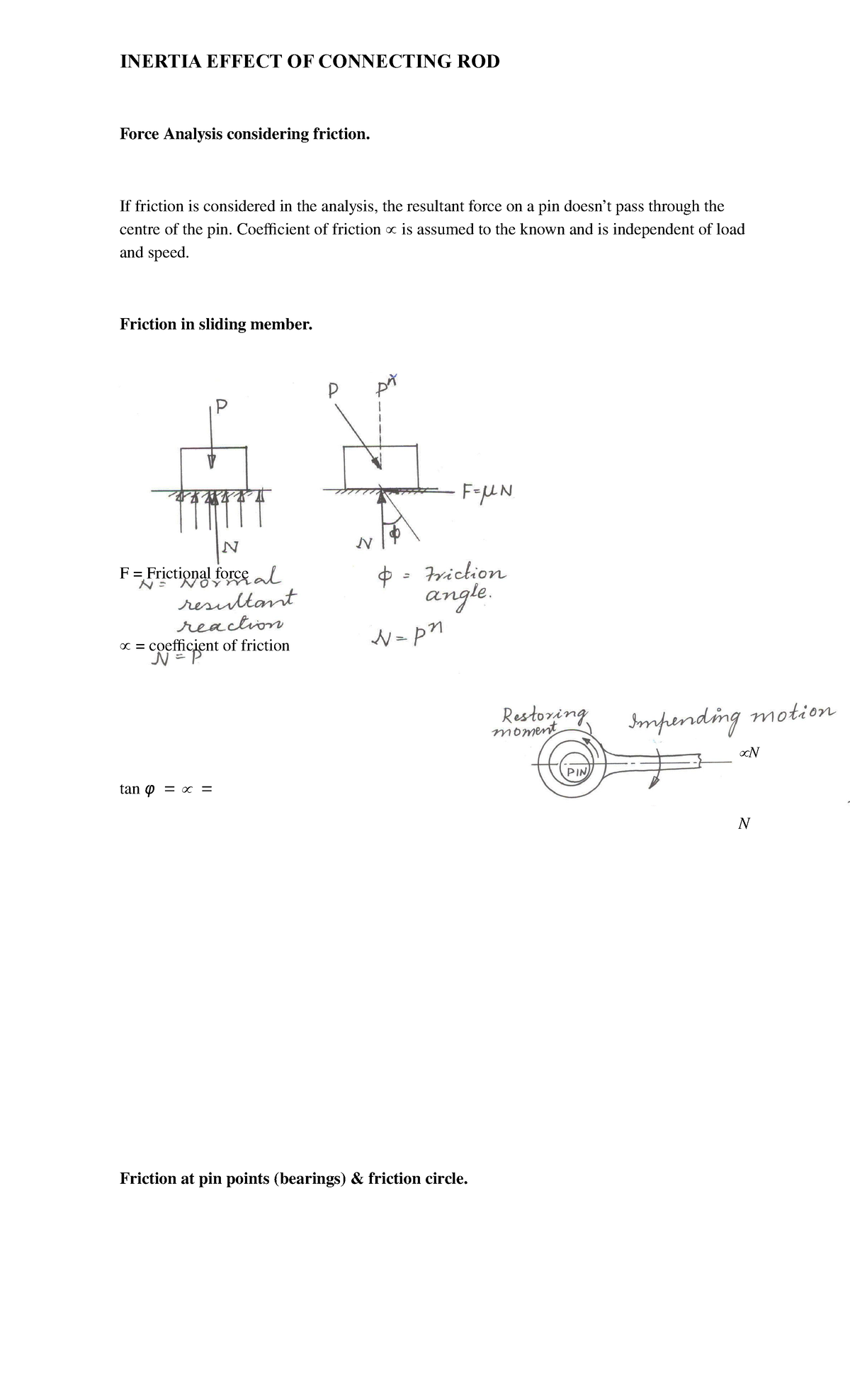 Session 04 - .notes - INERTIA EFFECT OF CONNECTING ROD Force Analysis ...
