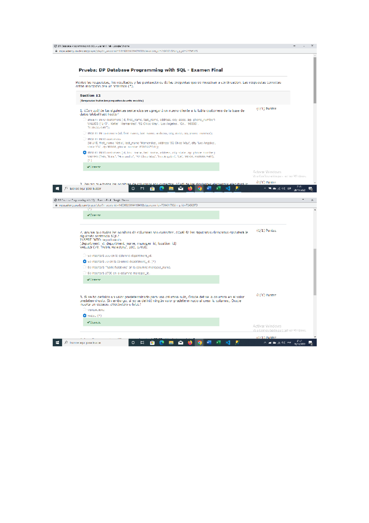 Examen final de oracle academy - trabajo final - Studocu