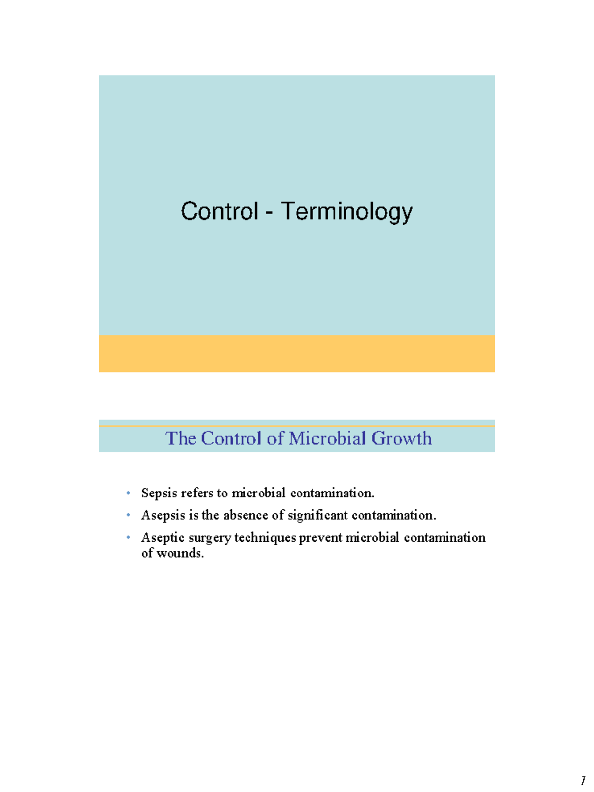 M5 Control of Microbial Growth and Antibiotics - Control - Terminology ...