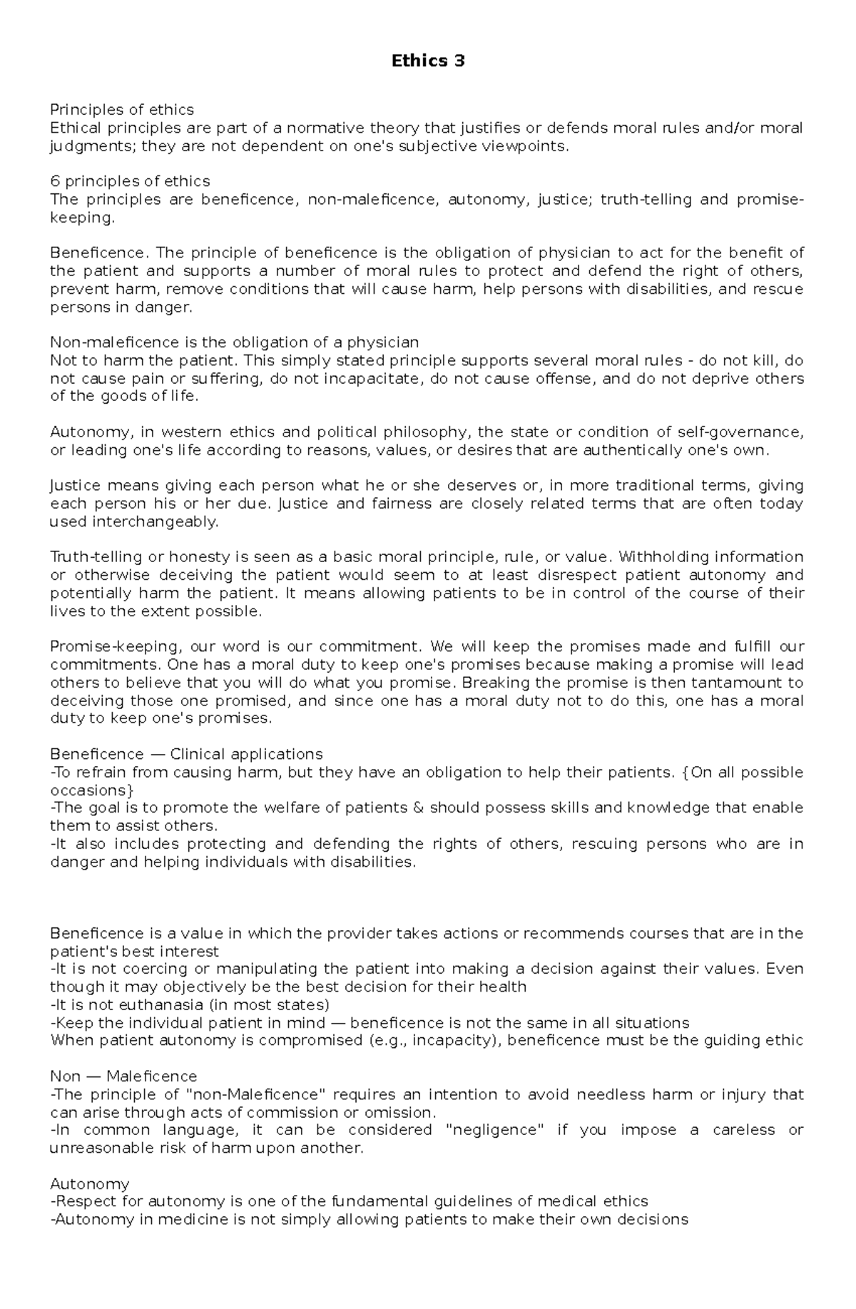 Ethics-3 - Ethics - Ethics 3 Principles of ethics Ethical principles ...