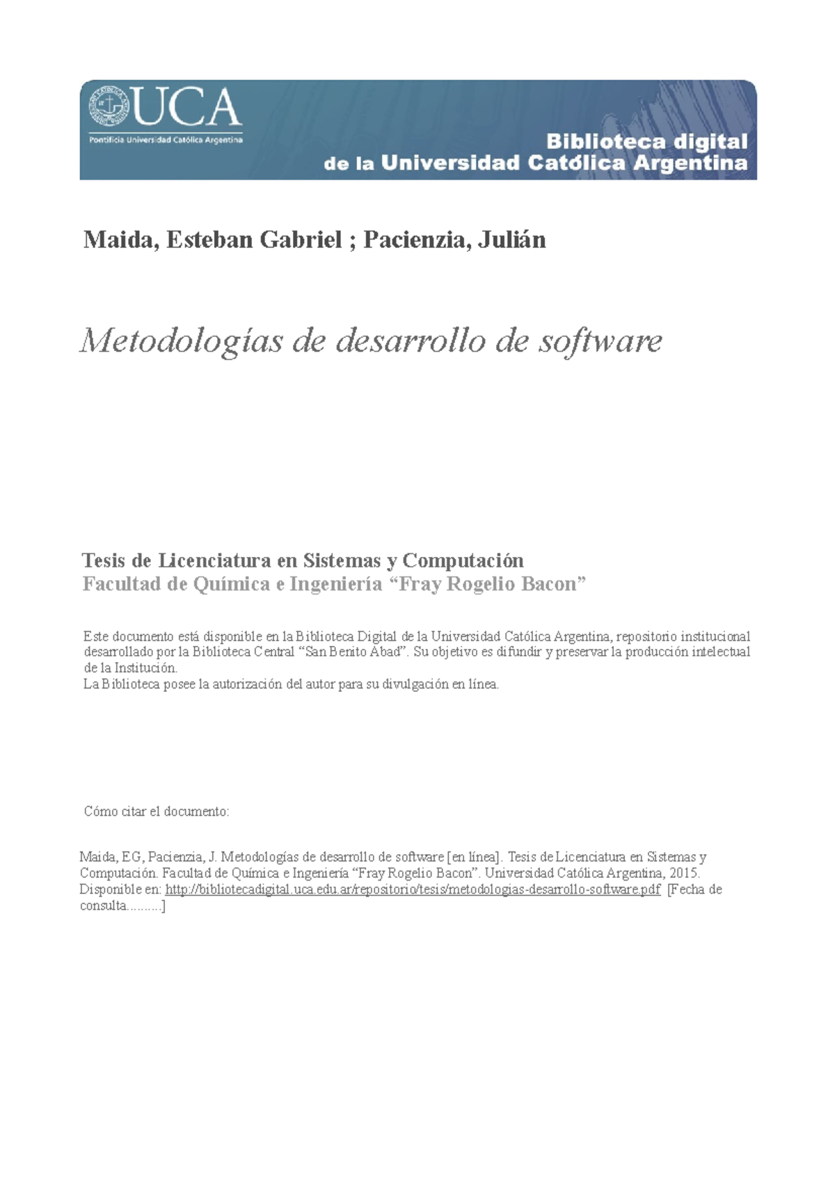 Iso 690 - un ejemplo de un formato ISO 690 - Maida, Esteban Gabriel ...