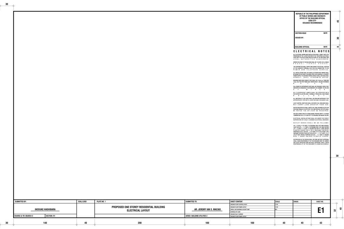 Title- Block - SEAL/LOGO PLATE NO. 1 SUBMITTED TO: SHEET CONTENT SHEET ...