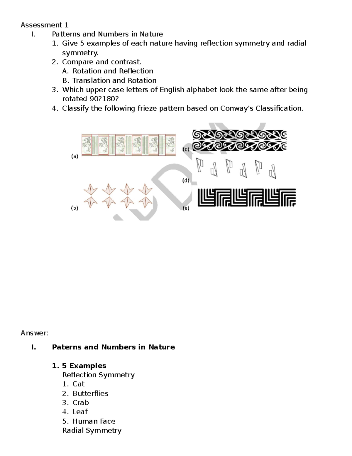 Answer to module 1 and 2 math in the modern world - Assessment 1 I ...