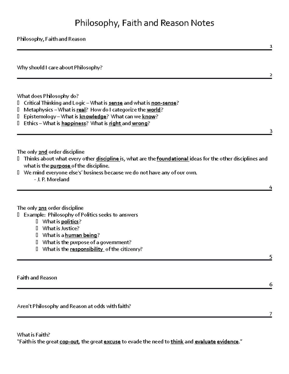02 PHIL 103 Philosophy, Faith and Reason Notes - Philosophy, Faith and ...