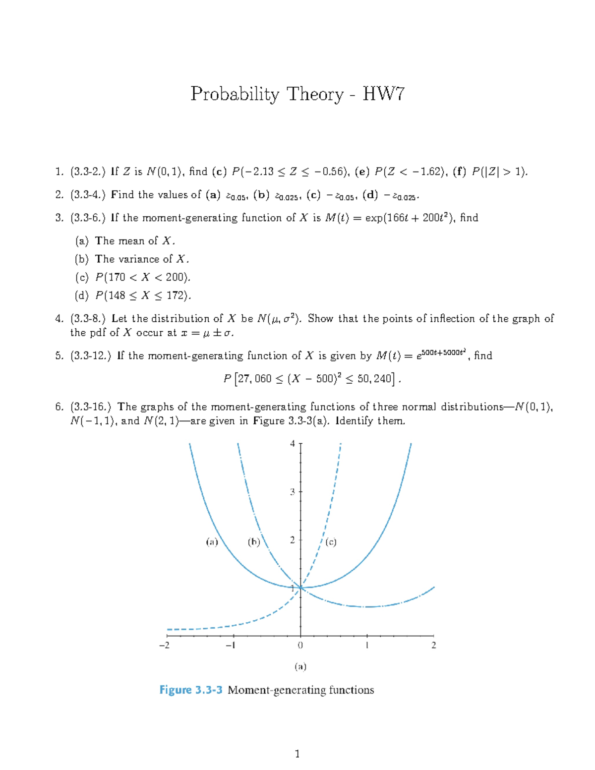 HW7 - it is a homework of probability - Probability Theory - HW (3-2 ...