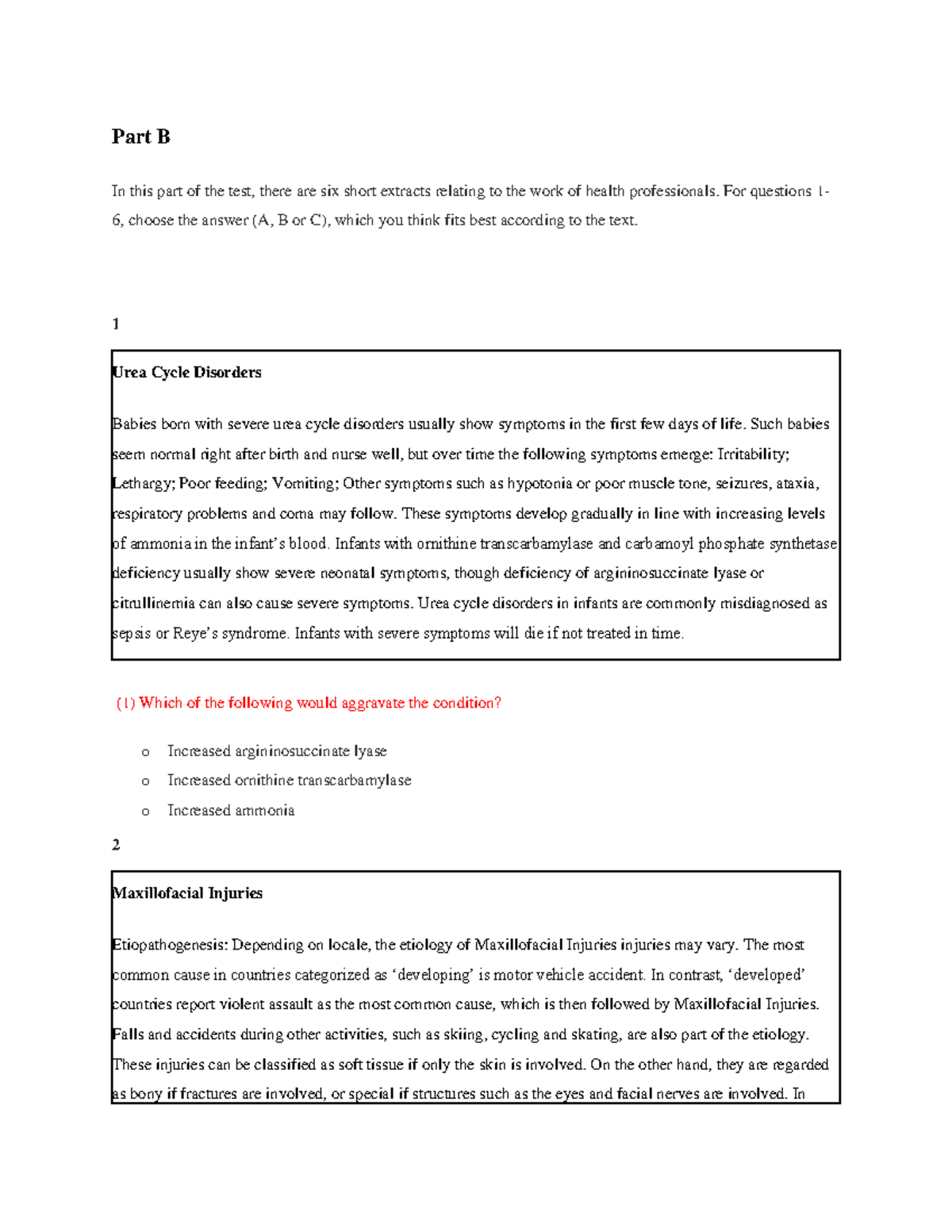 For Mock on 30-1-23 - OET - Part B In this part of the test, there are ...