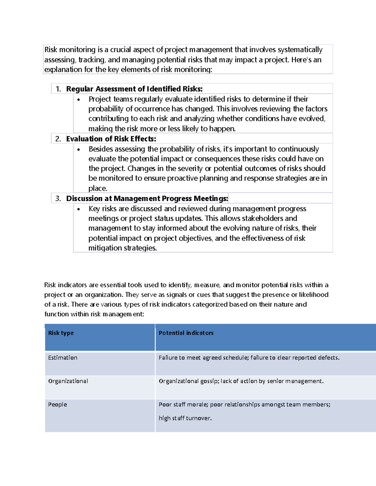 Lecturing-SE - Userful docs - Risk monitoring is a crucial aspect of ...