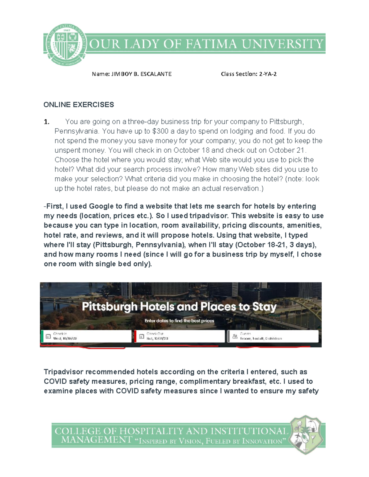 Escalante, Jimboy B.- Assesment TASK 9 - Name: JIMBOY B. ESCALANTE Class Section: 2-YA- ONLINE ...