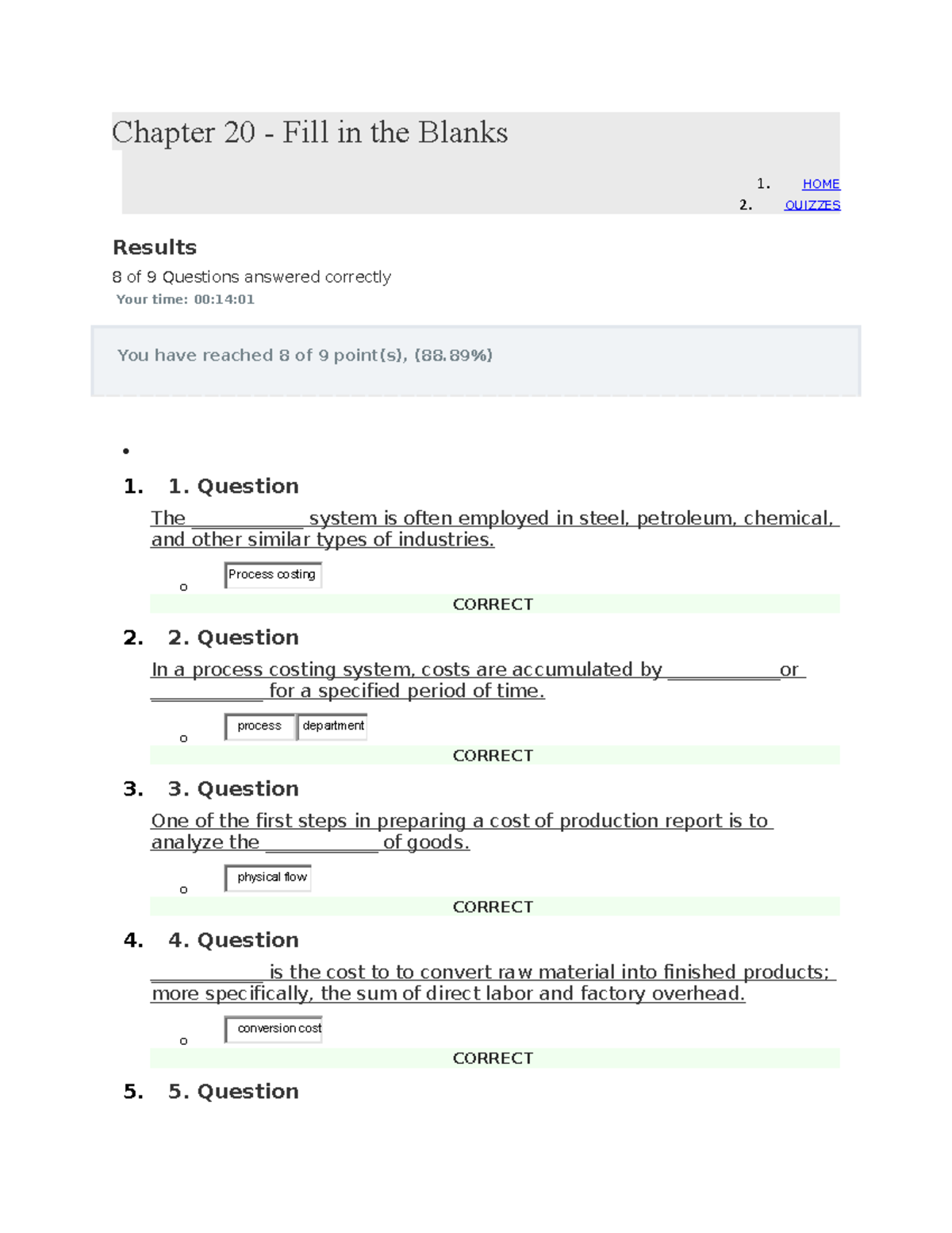 Chapter 20 - Questions and answers - Chapter 20 - Fill in the Blanks 1 ...