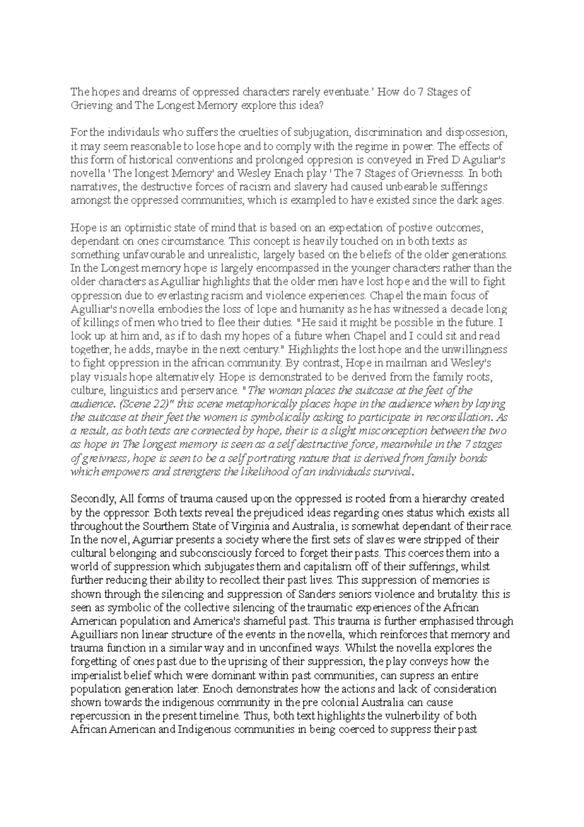 7 Stages AND Longest Memory Comparitive - The hopes and dreams of ...