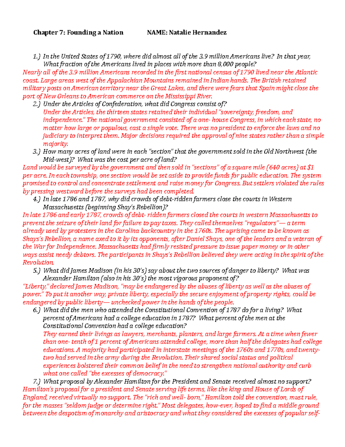 Foner 5 Ch 7 - History 1 assignments reading question answers. - PSYC ...