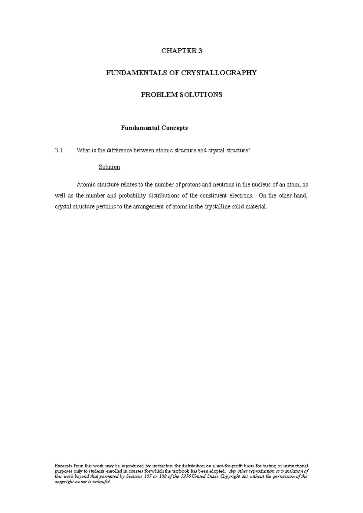 Ch03 - Introduction to material science and engineering solutions ...