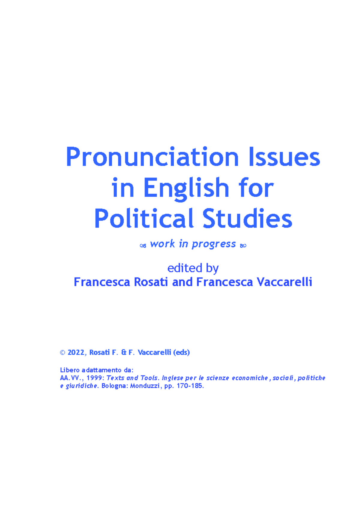 1. Pronunciation Issues 2021 2022 - Pronunciation Issues in English for ...
