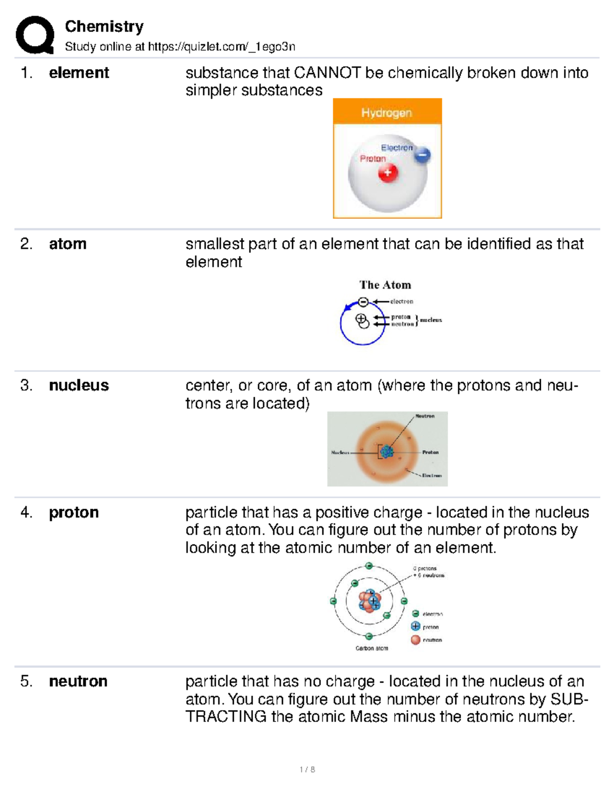 Chem1 - chem notes - Study online at quizlet/_1ego3n element substance ...