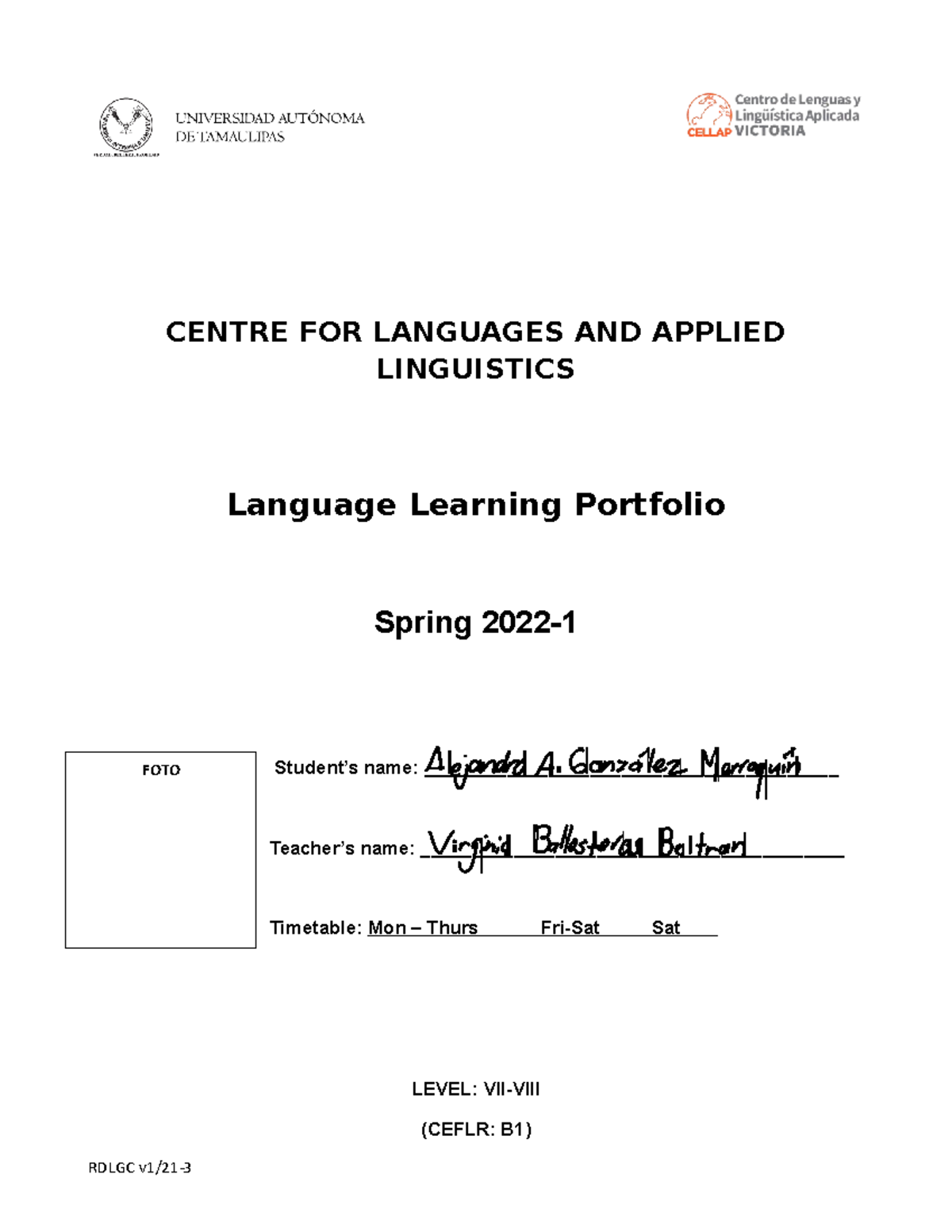 Portfolio 2 - homework - CENTRE FOR LANGUAGES AND APPLIED LINGUISTICS ...