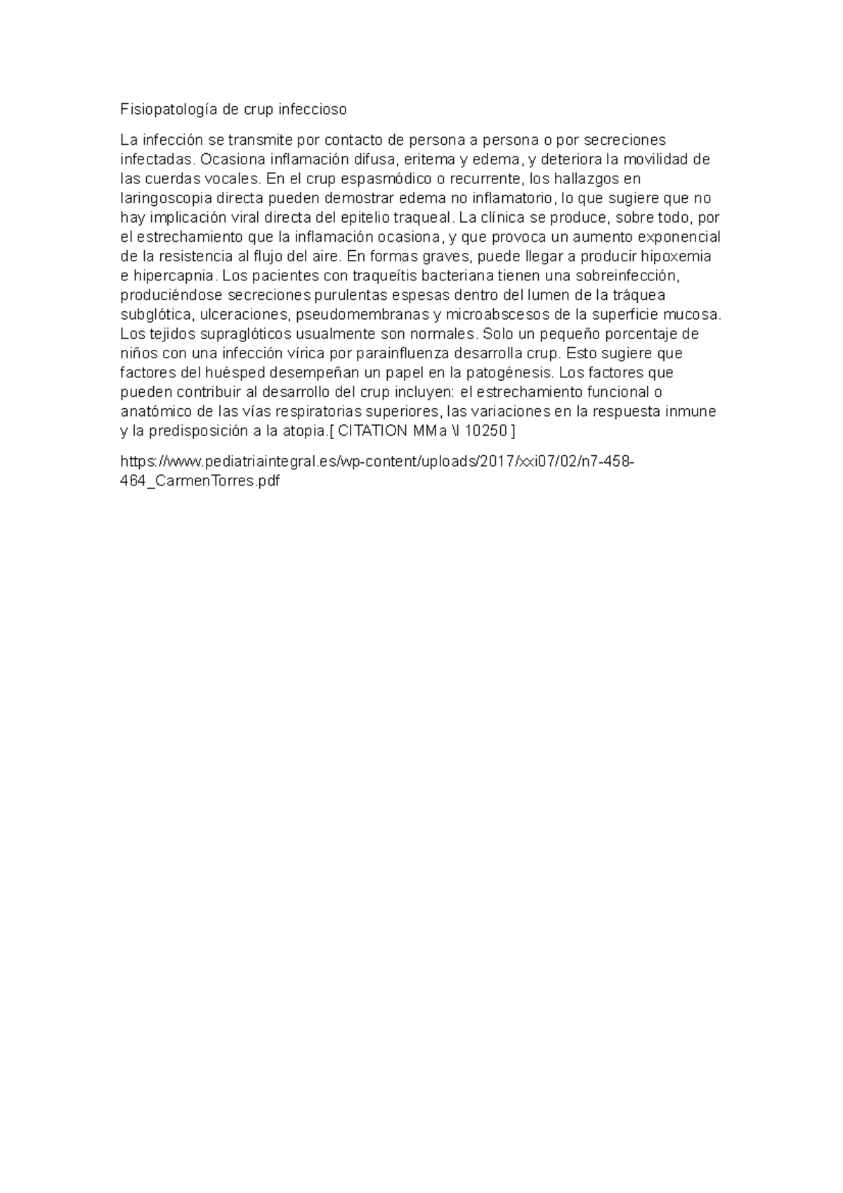 Fisiopatología de crup infeccioso - Fisiopatología de crup infeccioso ...