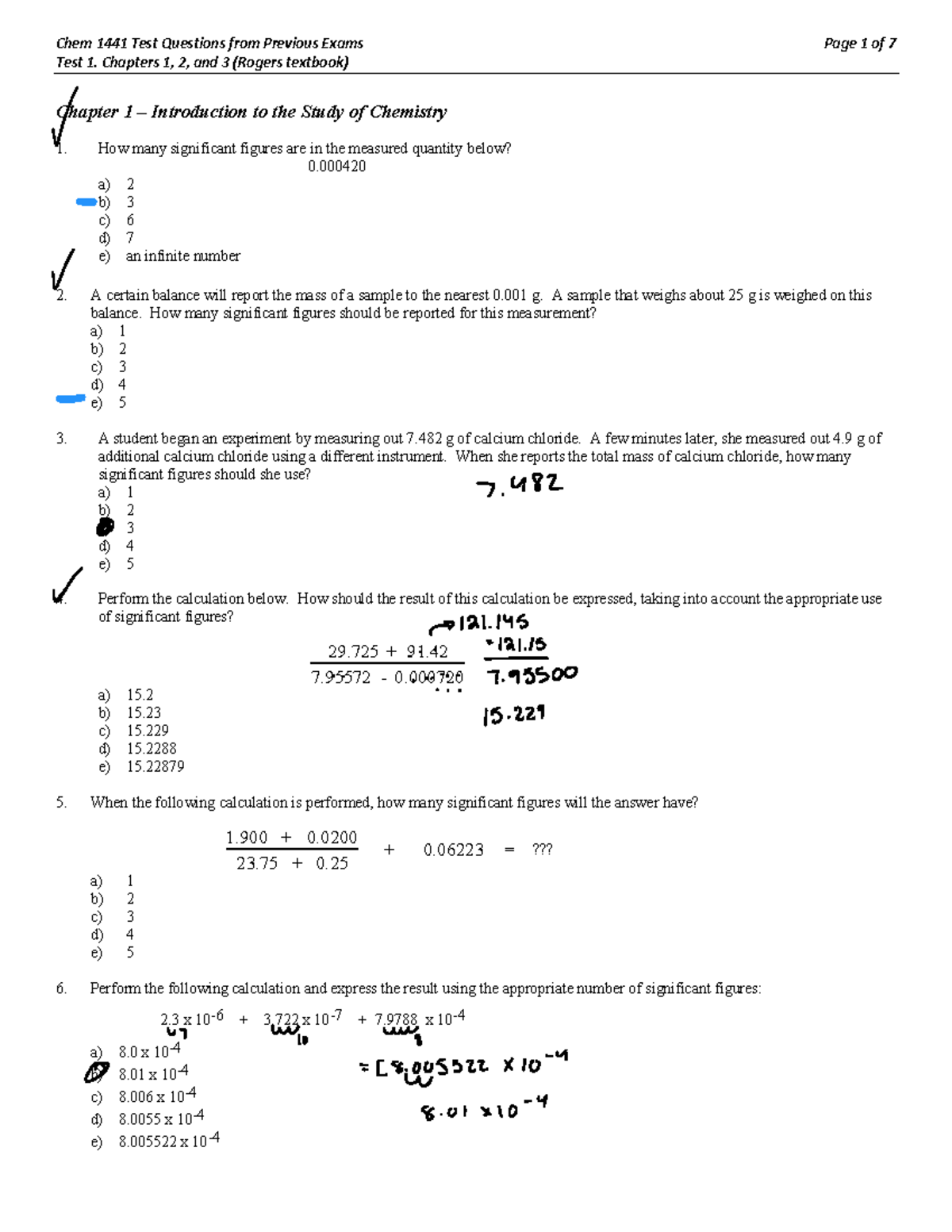 Exam 1 (Crowell) exam Practice - Test 1. Chapters 1, 2, and 3 (Rogers ...