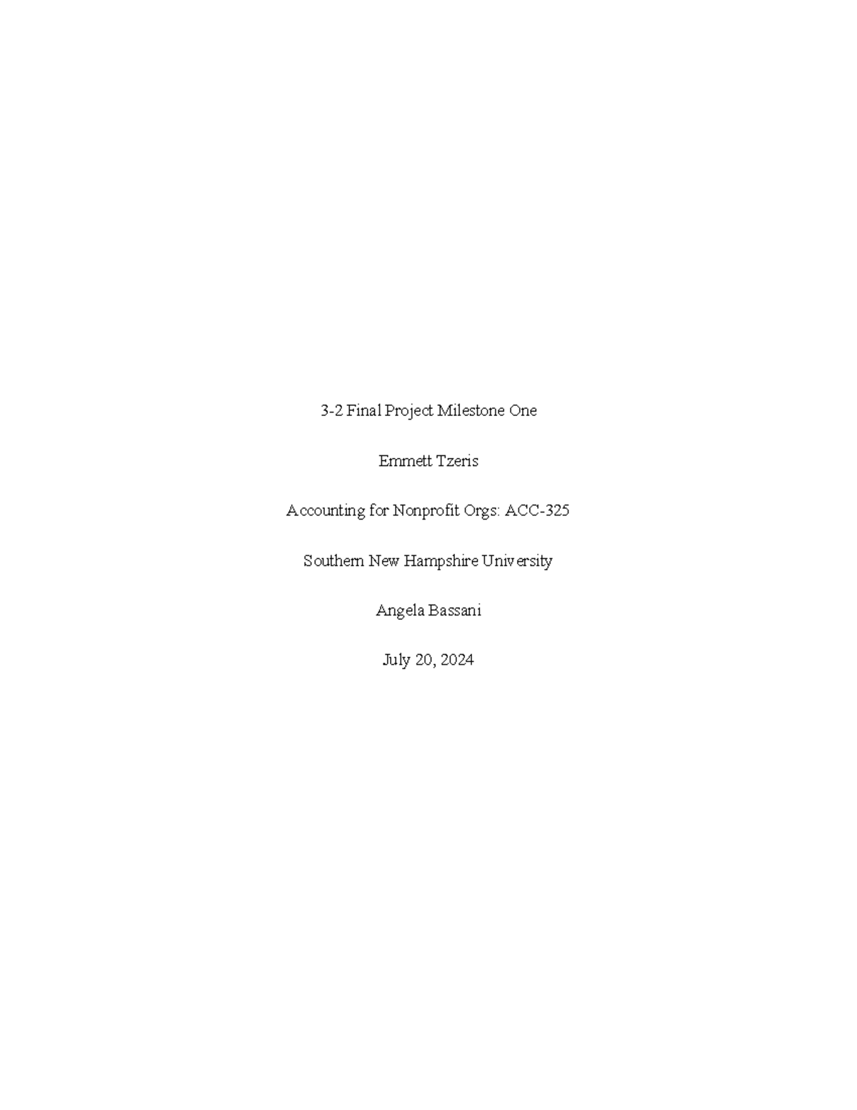 Module 3 Milestone 1 - 3-2 Final Project Milestone One Emmett Tzeris ...