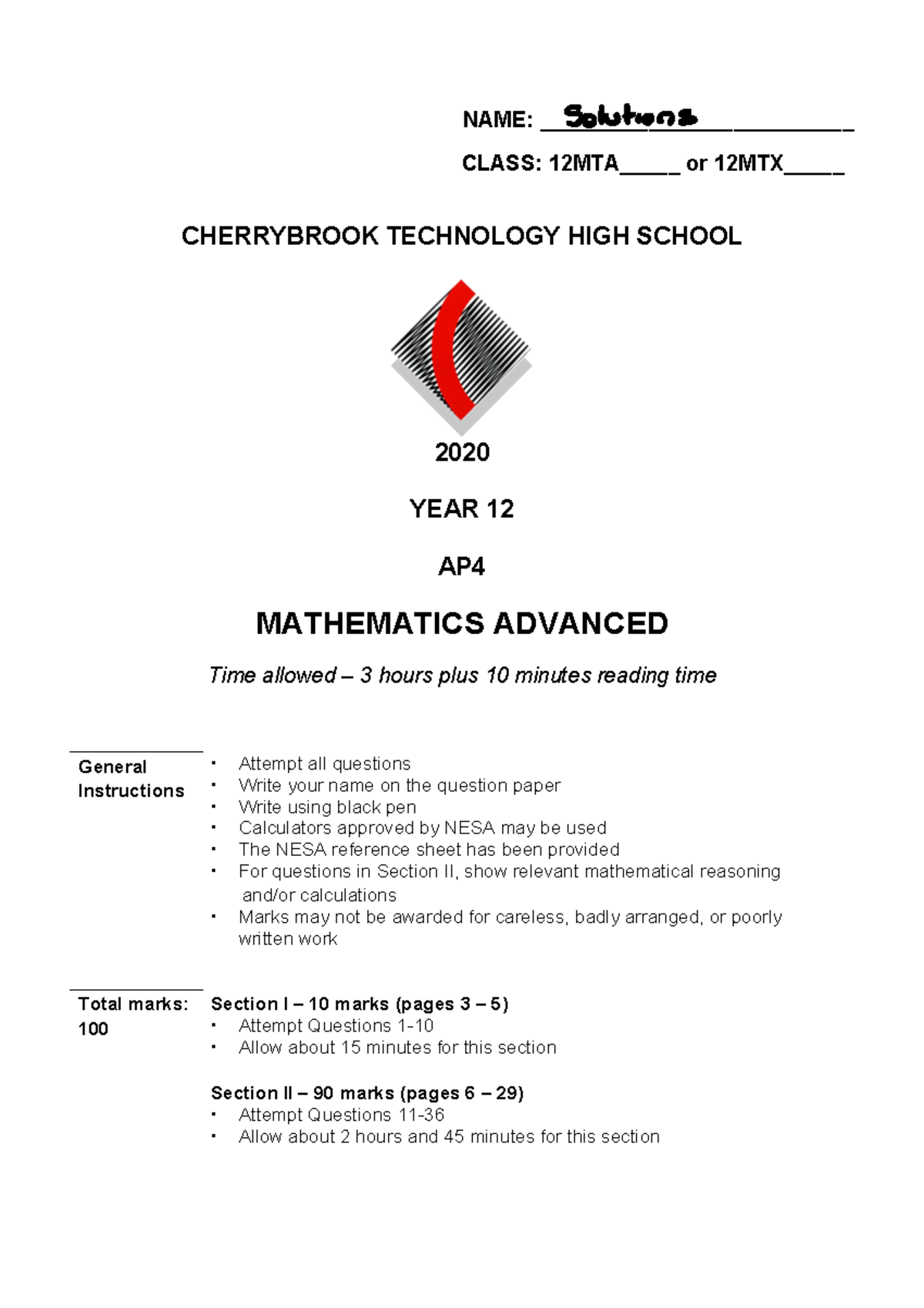 Cherry 2020 AP4 Solutions - Studocu