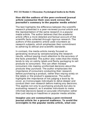 PSY-222 Module 1-2 Discussion - I am proud to be a mother of three children, aged 21, 20, and 18 ...