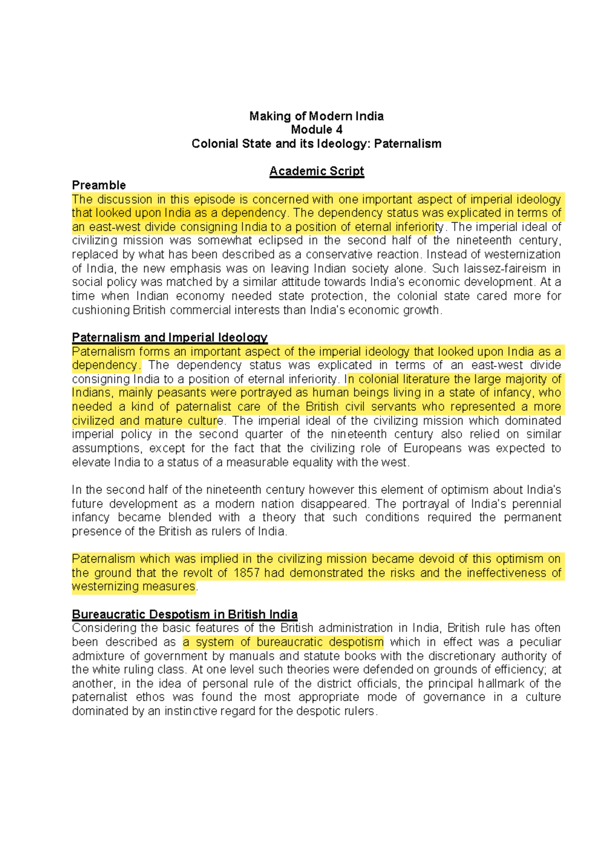 History MOOC Module 4 Academic Script 2003 30101003034747 - Making of ...