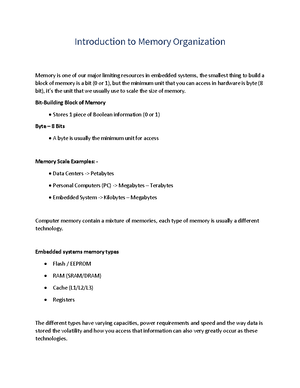 Memory Types, Segments and Management part 1 - Memory Organization An ...