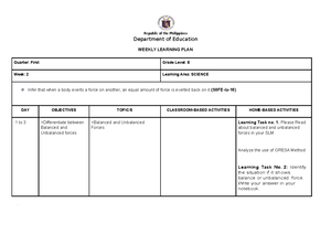 Science-MELCs - Science 8 - Grade Level: Grade 3 Subject: Science ...