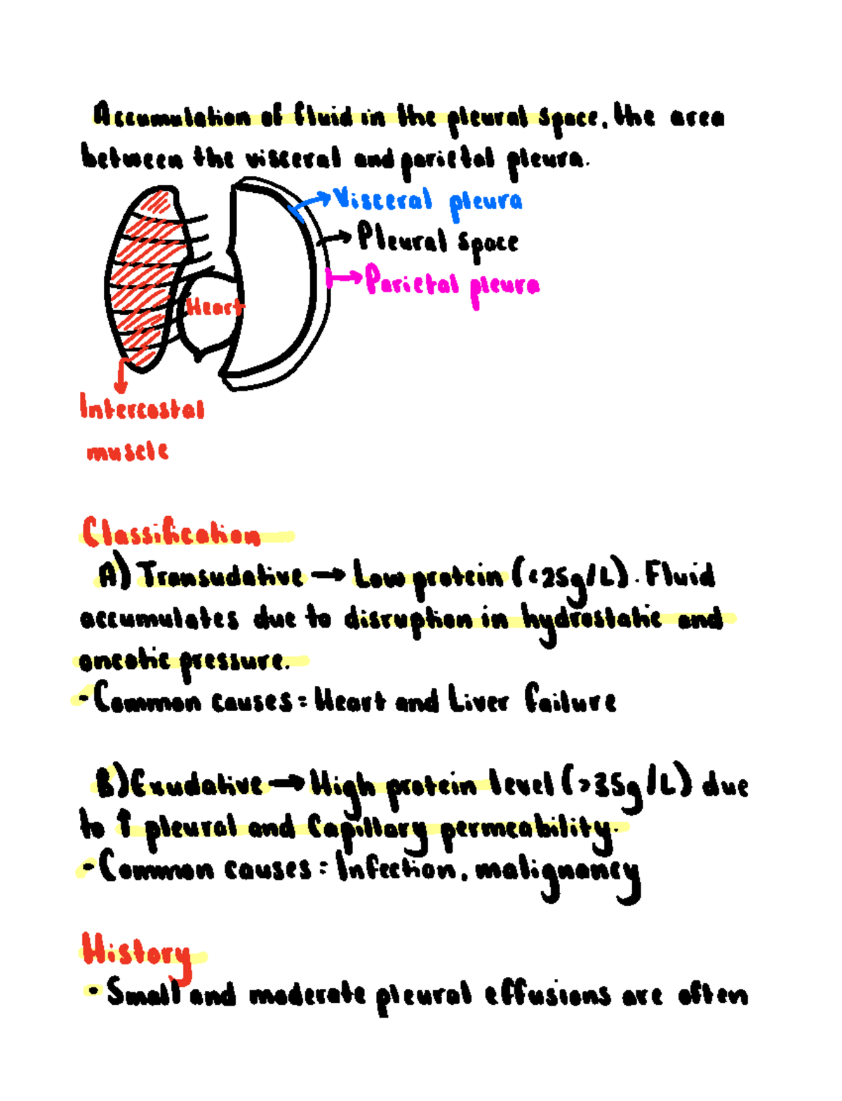 Pleural effusion - Relevant anatomy, causes, clinical symptoms ...