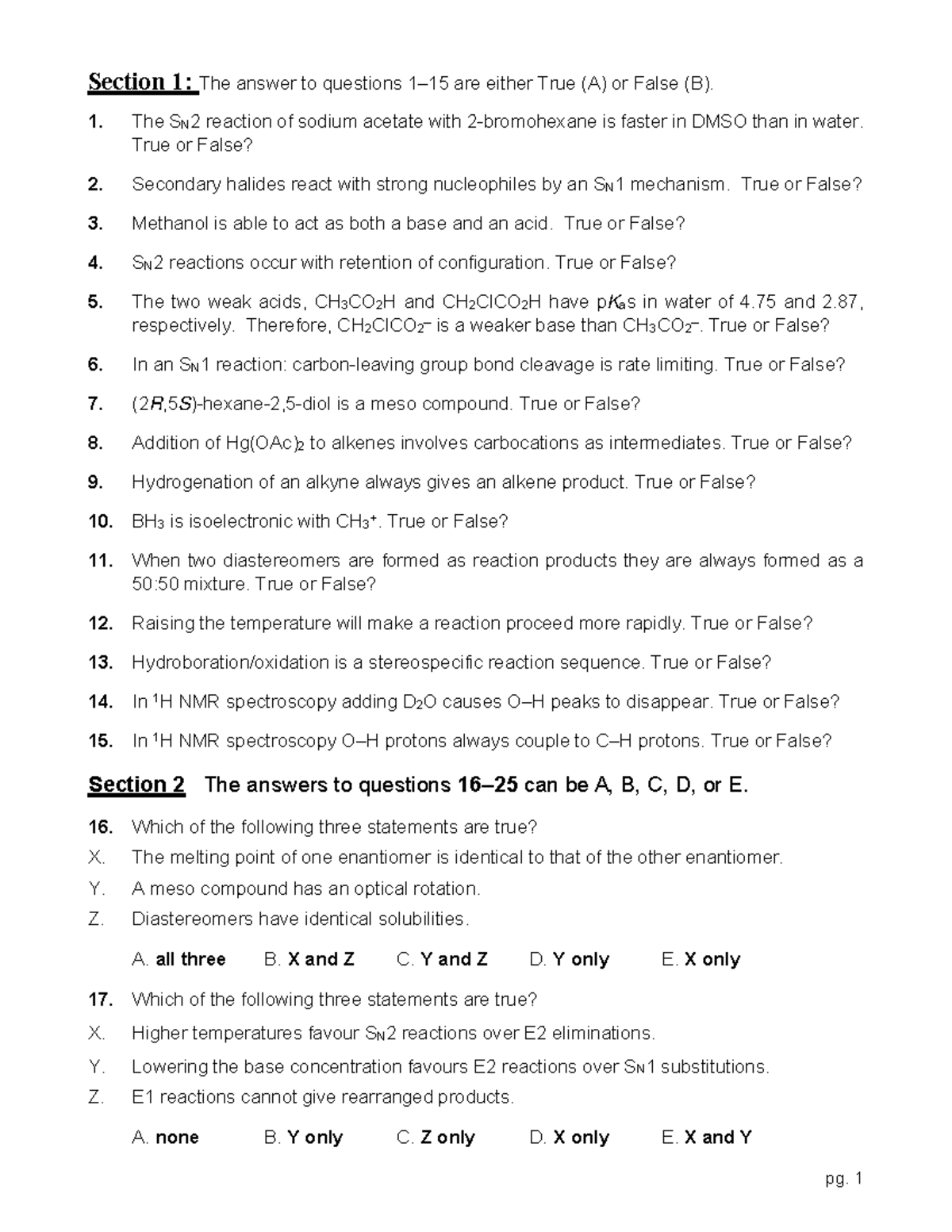CHEM 282 Problem Set 1 (Spring 2024) - Section 1: The answer to ...