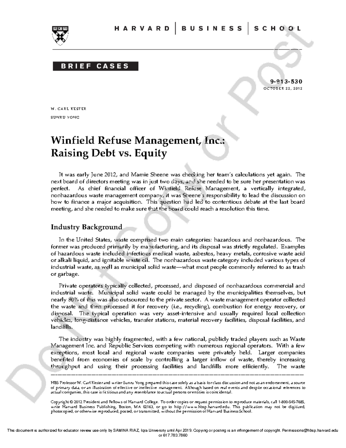 hola kola case stidy - HBS Professor W. Carl Kester and writer Sunru ...