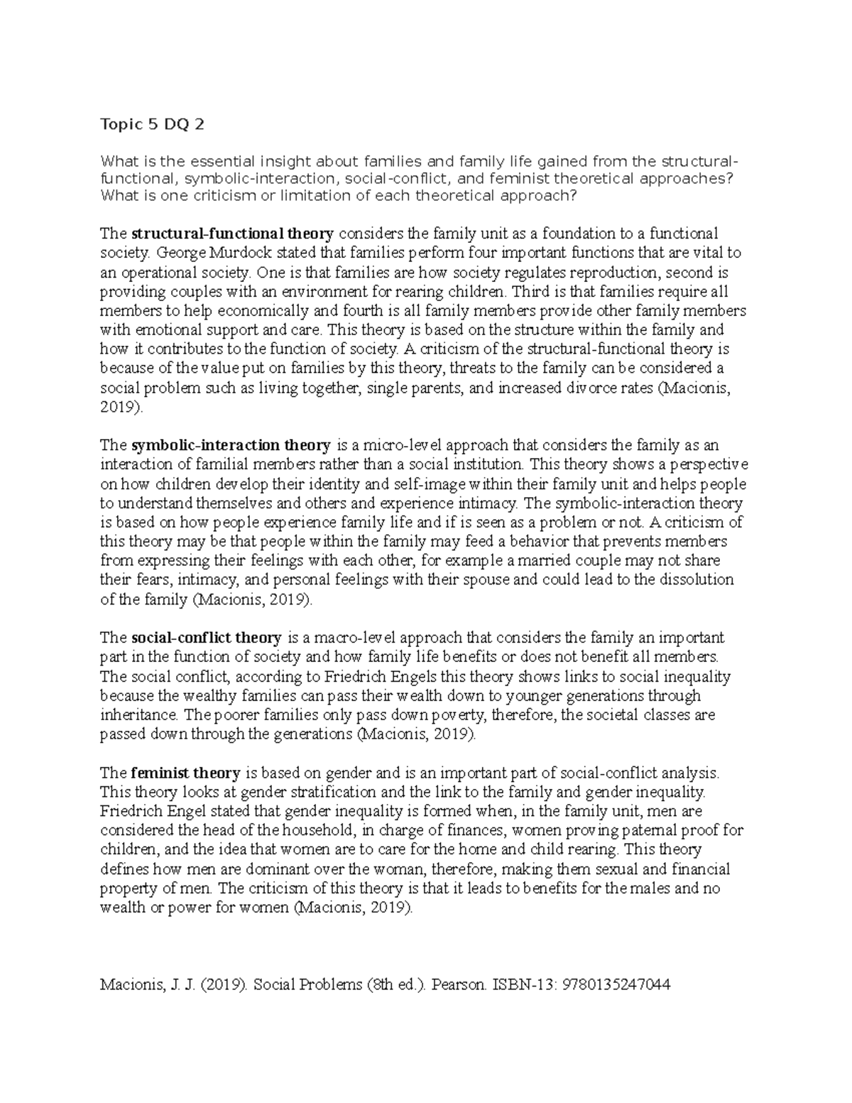 Insights and Criticisms of Family Theoretical Approaches - Studocu