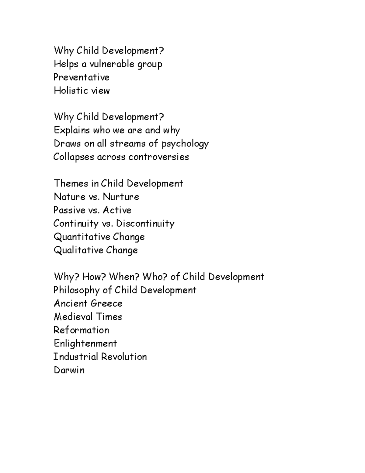 Unit 1 Introduction and child developement - Why Child Development ...
