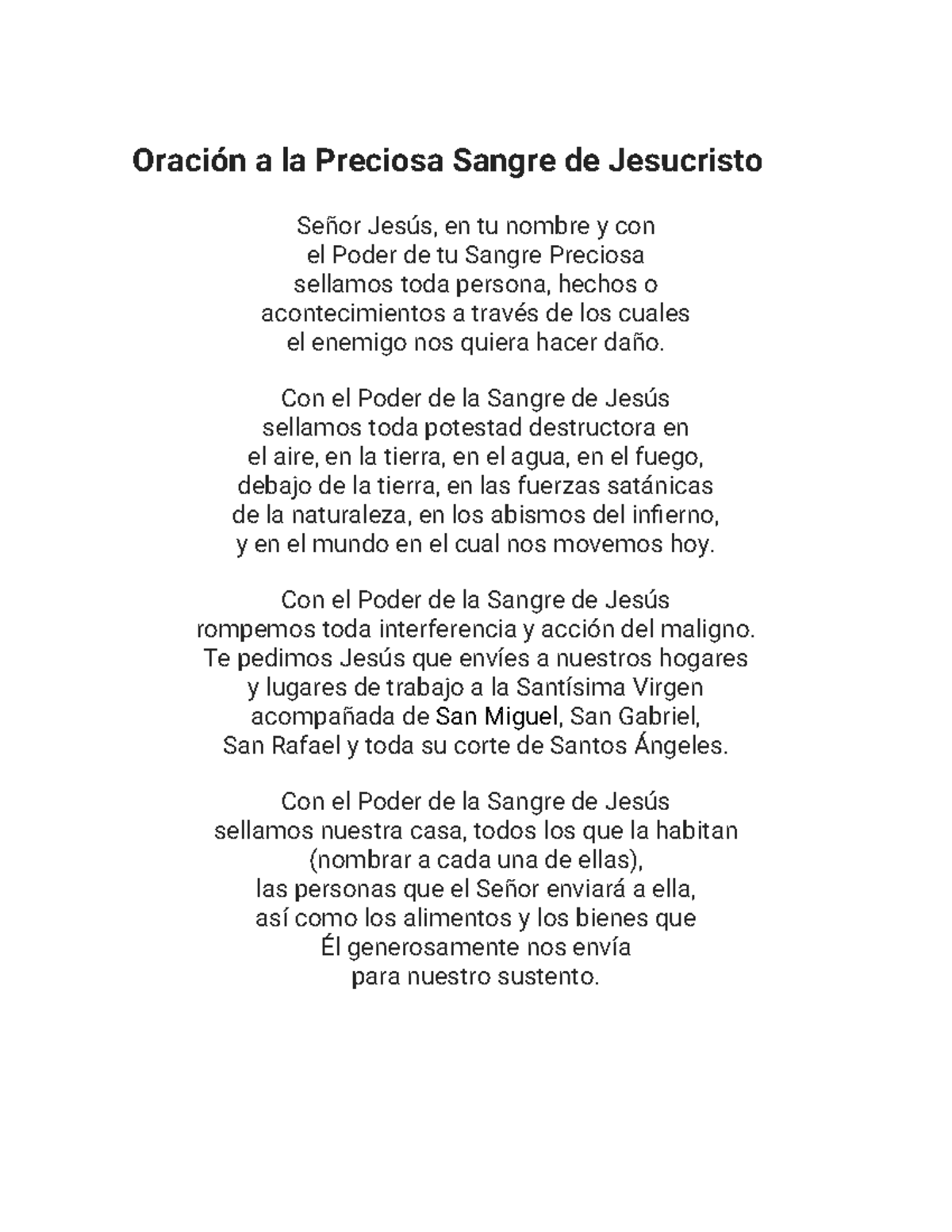 Oración a la Preciosa Sangre de Jesucristo - Oración a la Preciosa ...