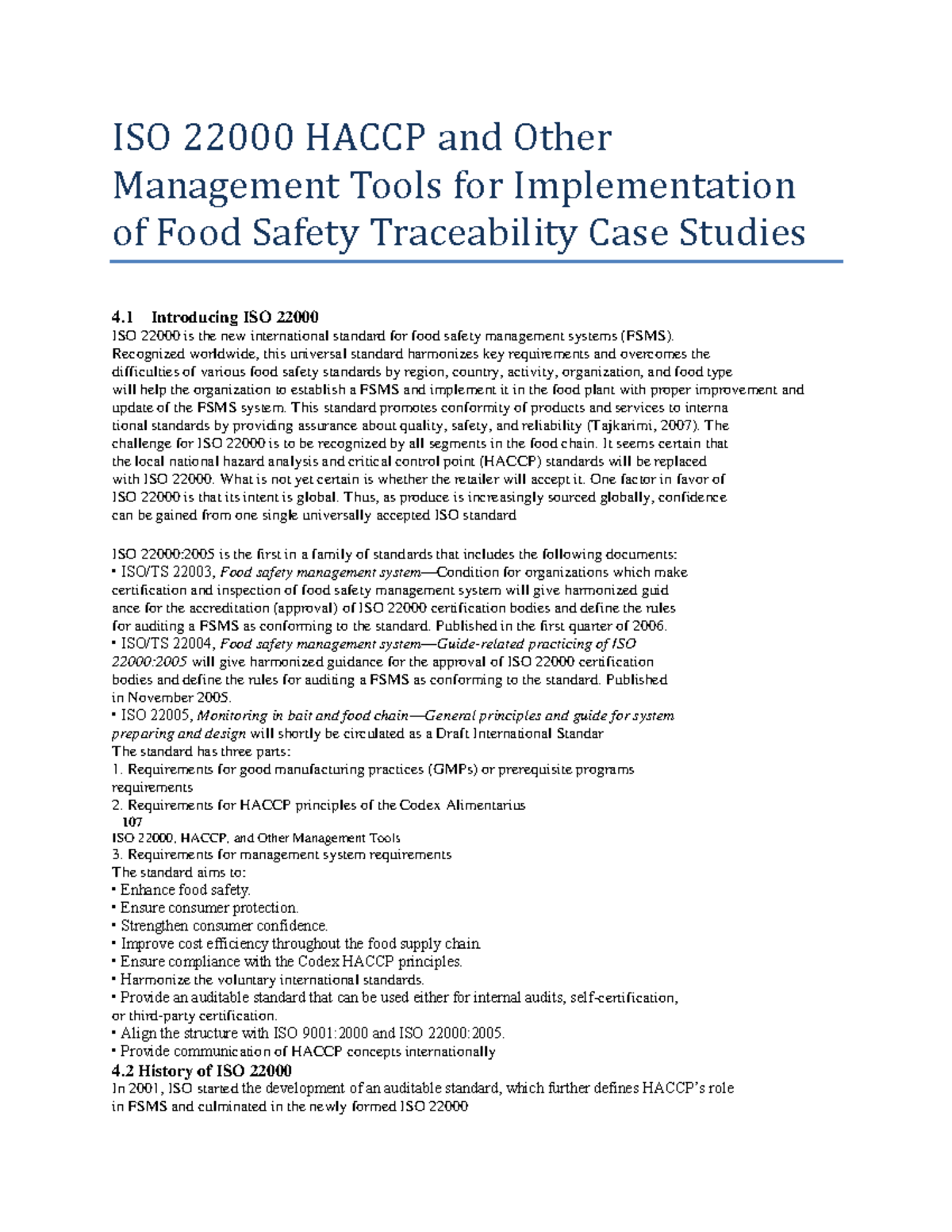 ISO 22000 Haccp and Other Management Tools for Implementation of Food ...