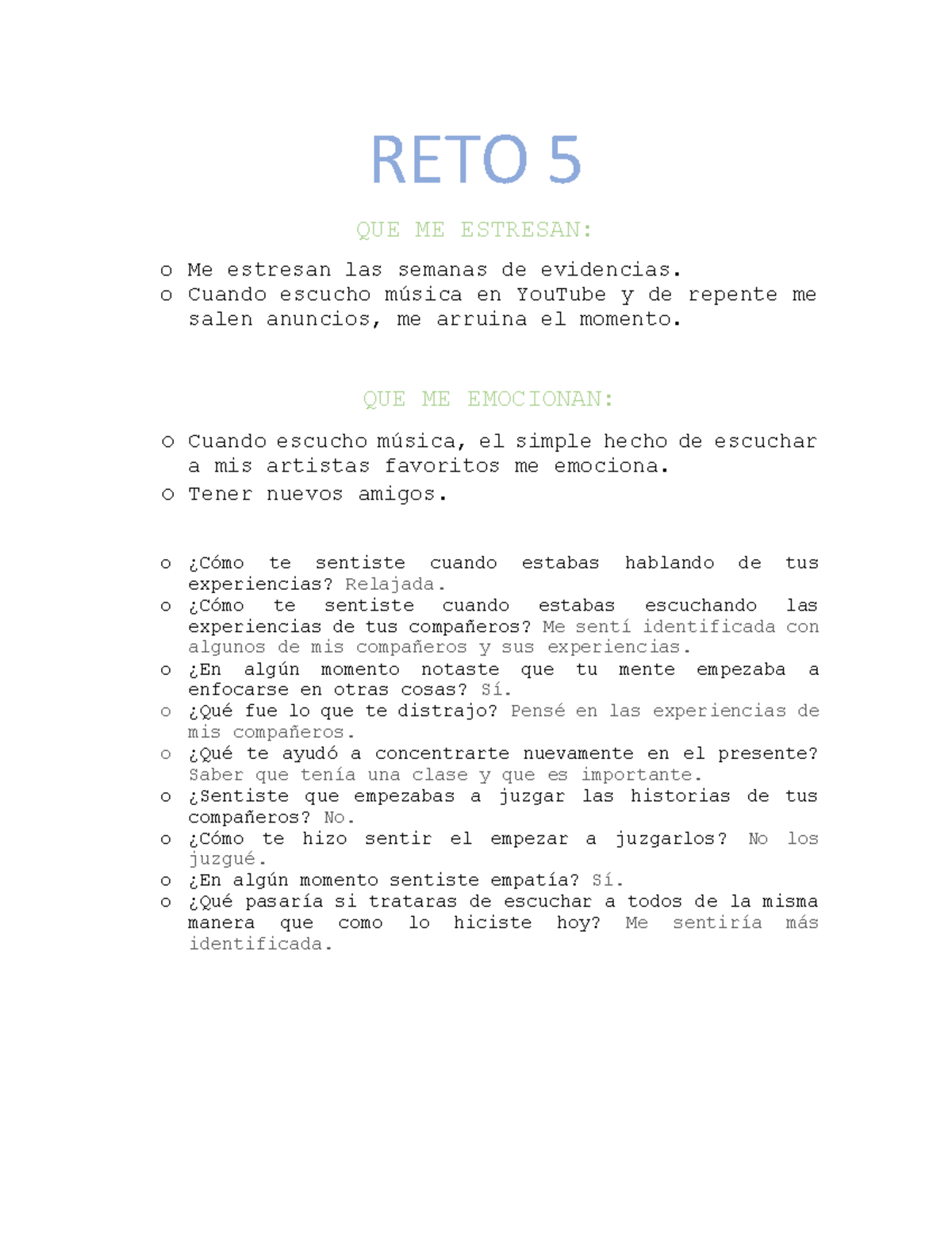 RETO 5 - :) reto 5 de habilidades - RETO 5 QUE ME ESTRESAN: o Me ...