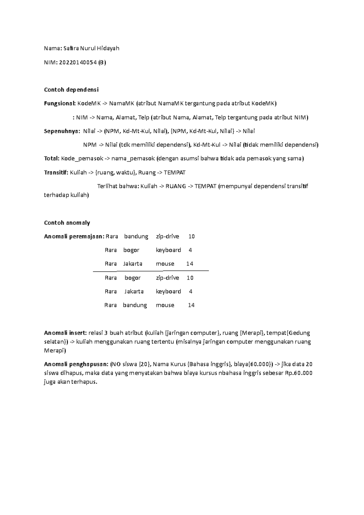 Dep Anomali TI B - Nama: Safira Nurul Hidayah NIM: 20220140054 (B ...