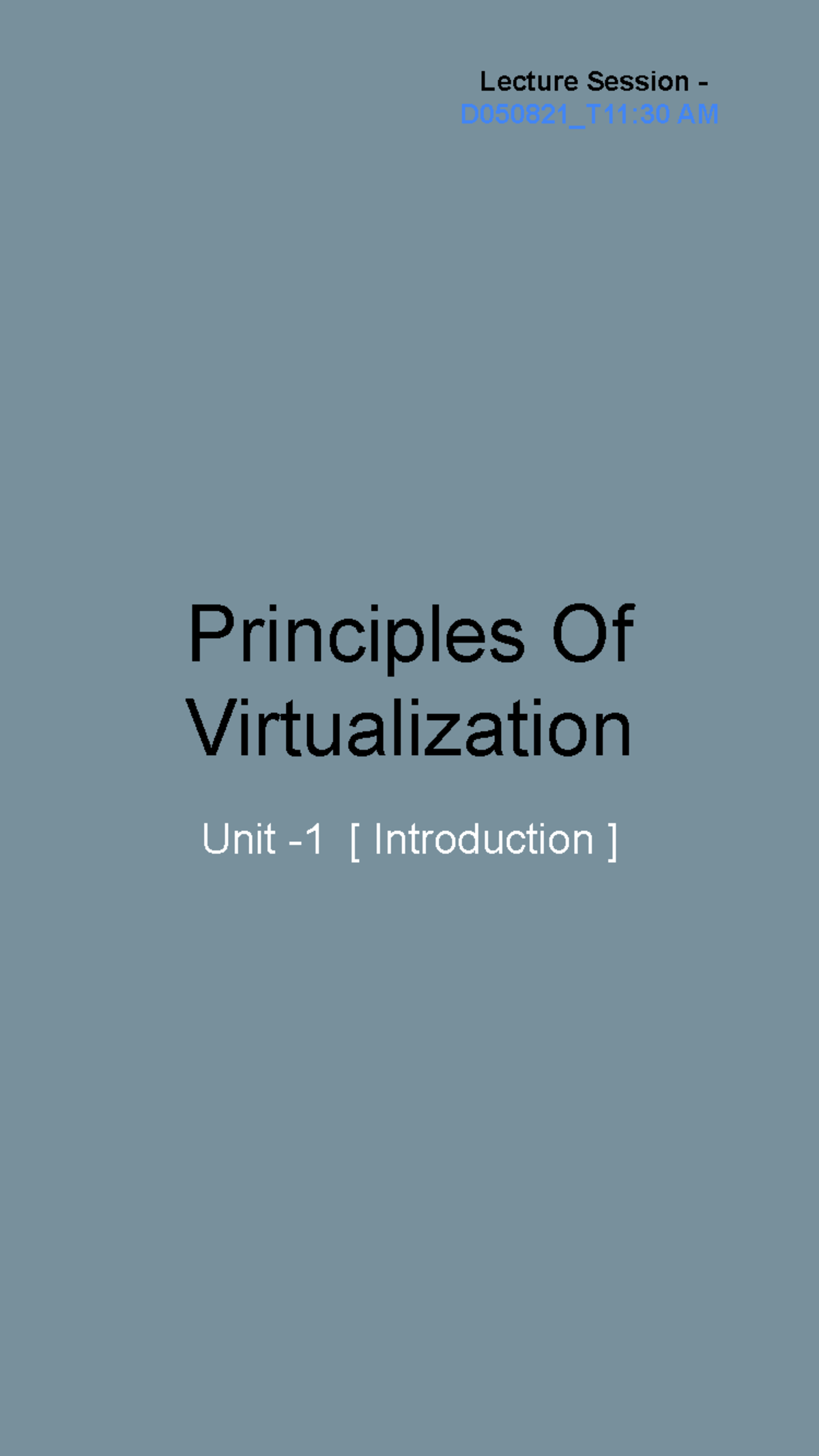 Principles Of Virtualization Unit 1 Introduction Principles Of Virtualization Unit 1